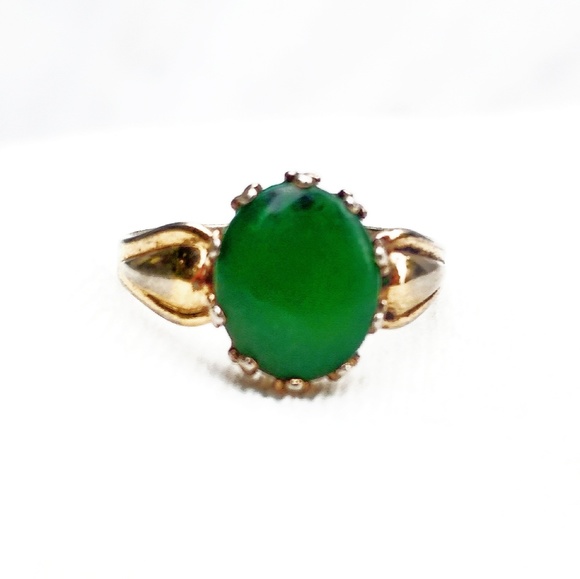 Vintage | Jewelry | Vintage 96s Signed Navajo Sterling Silver Jade Ring ...